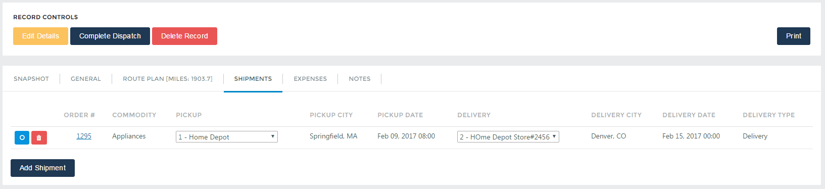 Advanced Orders & Dispatching